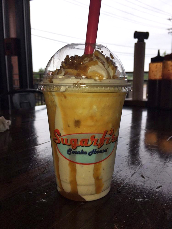 This isn't just a shake &ndash; it's dessert engineering at its finest. The caramel swirls are like delicious roads on a map to happiness.