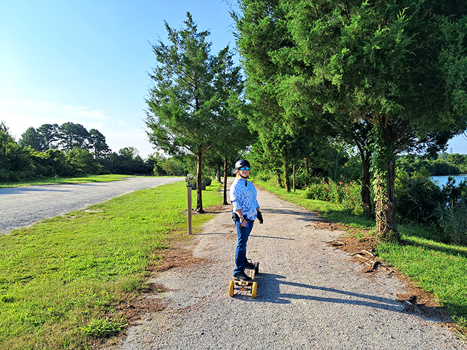 The riverside trails offer recreation with a view, where locals find everyday adventures against a backdrop of coastal Carolina splendor.
