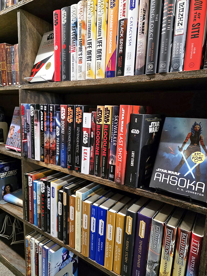 A galaxy not so far away awaits in the Star Wars section, where expanded universe tales keep the Force strong with fans.