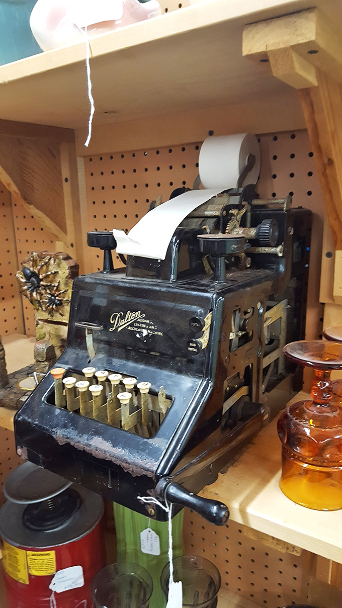 This antique Paymaster adding machine once balanced the books of America. Today's accountants would need therapy after using it.