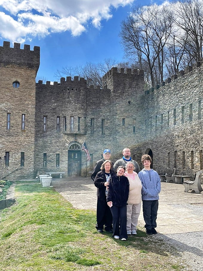Families creating memories against a backdrop of hand-placed stones. Each visitor becomes part of the ongoing story of this remarkable Ohio anomaly.
