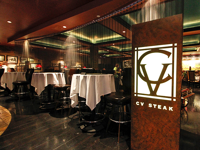 CV Steak's sleek interior feels like a secret club where the password is "medium rare" and everyone leaves happier than they arrived.