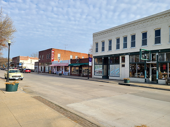 Excelsior Springs' downtown invites you to stroll beneath blue skies where mineral waters once drew presidents and movie stars alike.