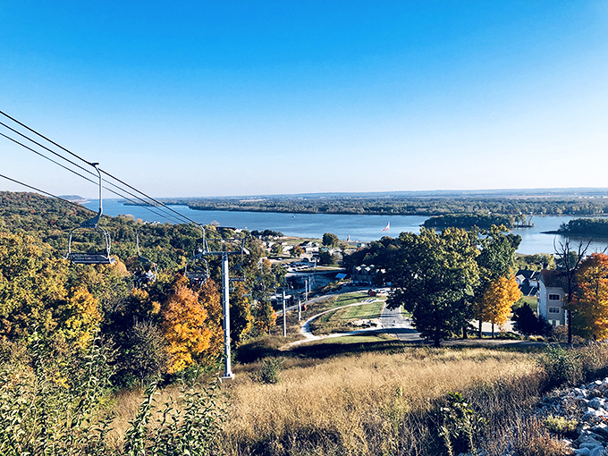 Grafton's chairlift offers views that make you forget you're in Illinois and not some exotic mountain getaway.