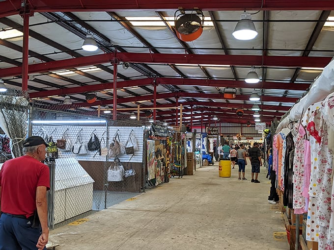 International Market World's covered walkways offer blessed shade for shoppers who prefer not to broil while bargain hunting.