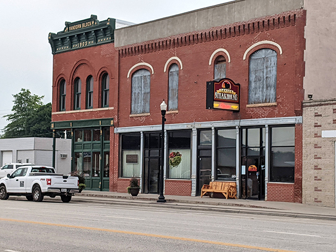 Lantz's historic brick facade brings old-world charm to main street Wisner. A timeless setting for timeless steaks.