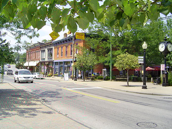 Loveland's historic district stretches along tree-lined streets where even the buildings seem to be enjoying the small-town pace.