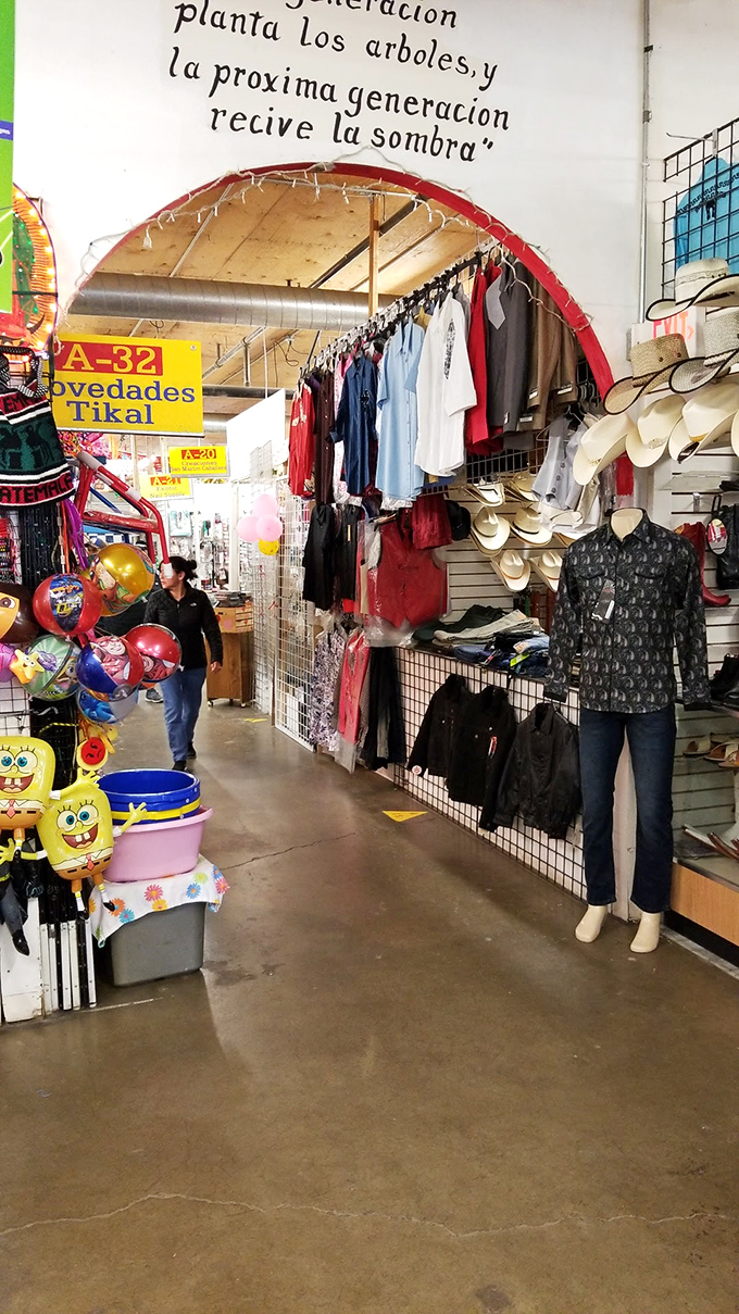 A vibrant cultural explosion! This colorful corridor is where shopping becomes a multi-sensory adventure.