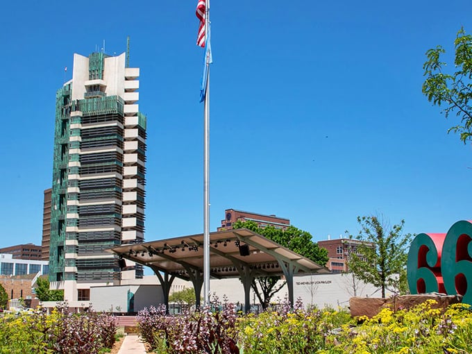 Downtown Bartlesville's historic buildings stand shoulder to shoulder, telling stories of boom times and prairie ingenuity.