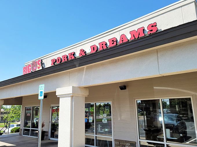  That sleek storefront with bold red lettering is like a business card for flavor&mdash;professional on the outside, passionate on the inside.
