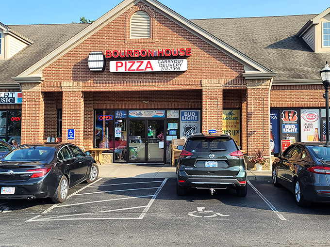 Bourbon House Pizza: Unpretentious brick exterior, extraordinary pizza within. Like finding out your quiet neighbor is secretly a culinary genius.