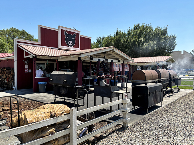 Copper Top BBQ: That red barn exterior and stack of firewood tell you everything &ndash; this is barbecue done the old-fashioned way, with time and smoke.