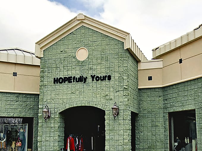 Architectural personality with a splash of color&mdash;this isn't your average strip mall thrift experience.