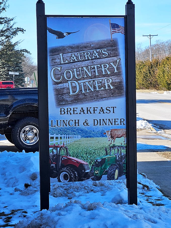 When a diner proudly displays tractors on its sign, you know you're in for authentic country cooking that sticks to your ribs.