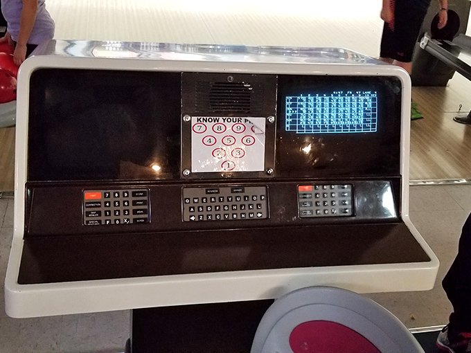 This vintage scoring console has witnessed thousands of strikes, spares, and the occasional dramatic tantrum over a 7-10 split.