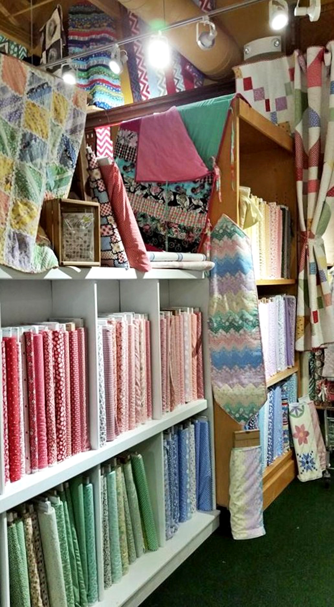 More than just fabric by the yard&mdash;it's potential by the bolt, organized in a rainbow that makes choosing both delightful and agonizing.