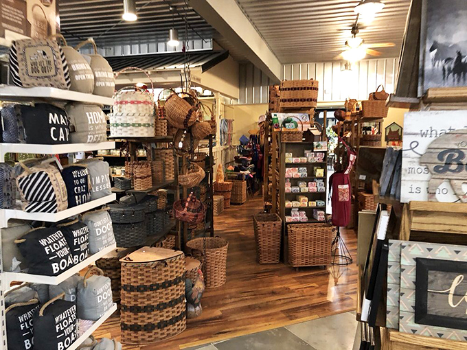 Baskets upon baskets &ndash; the kind that make you suddenly believe you need organizational solutions for things you don't even own yet.