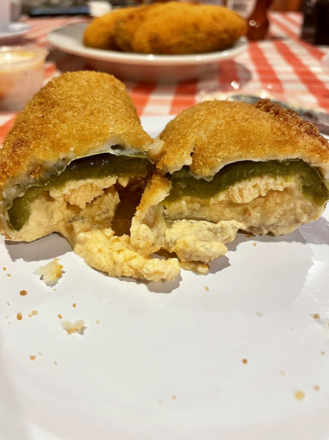 What looks like jalape&ntilde;o poppers with a creamy filling peeking through crispy breading. The perfect appetizer for those who believe heat and cheese belong together.