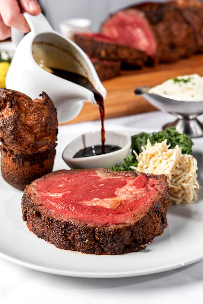 This prime rib has the kind of rosy interior that would make even the most committed vegetarian do a double-take. Resistance is futile.