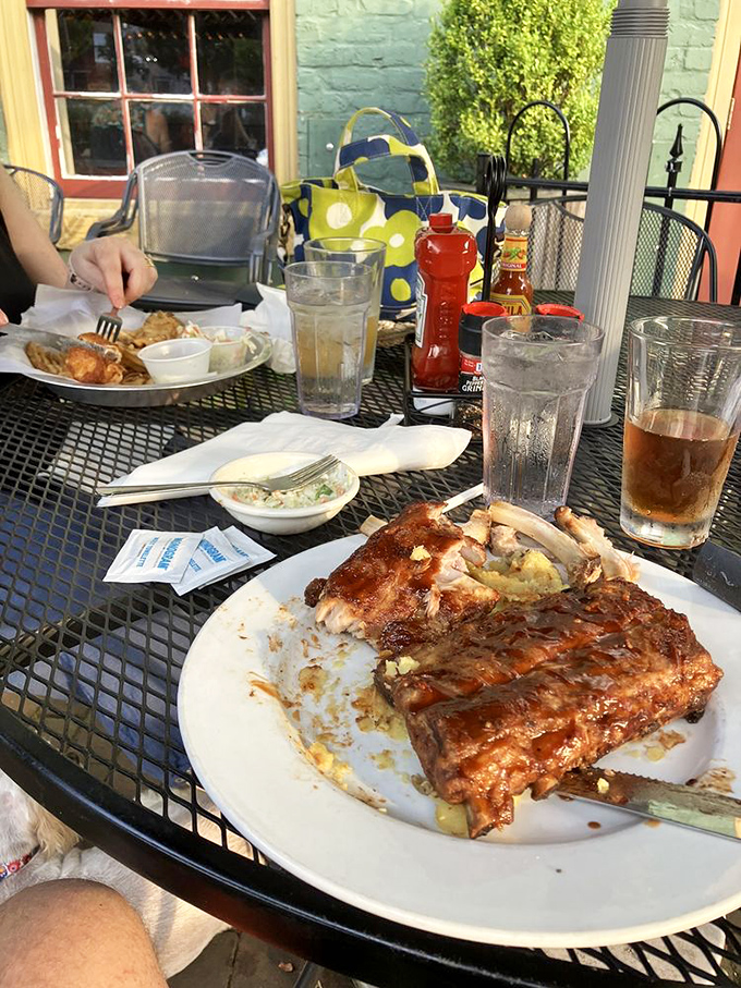 These ribs have clearly entered that magical state where the meat has decided to voluntarily leave the bone rather than put up a fight.