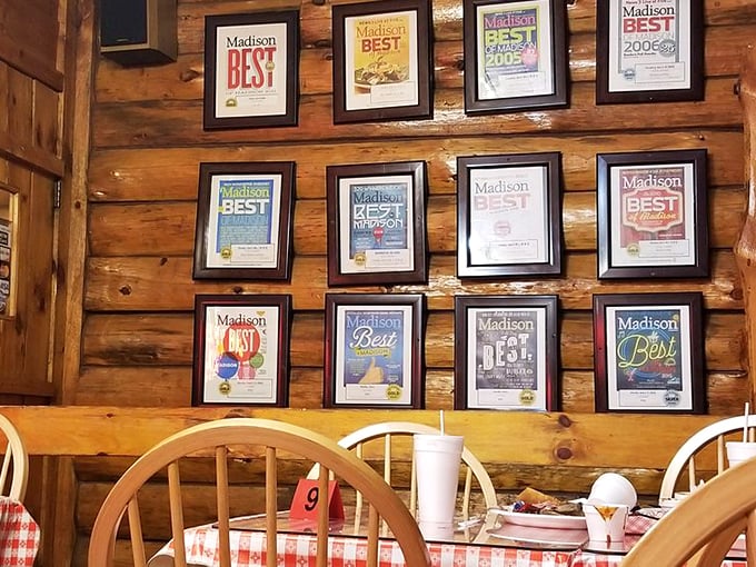 The wall of "Madison's Best" awards isn't just decoration &ndash; it's a timeline of barbecue domination that spans generations.