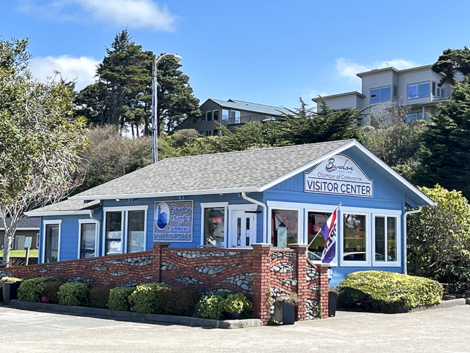 Bandon's Chamber of Commerce&mdash;where even the building looks like it's enjoying the perfect coastal weather more than you are.