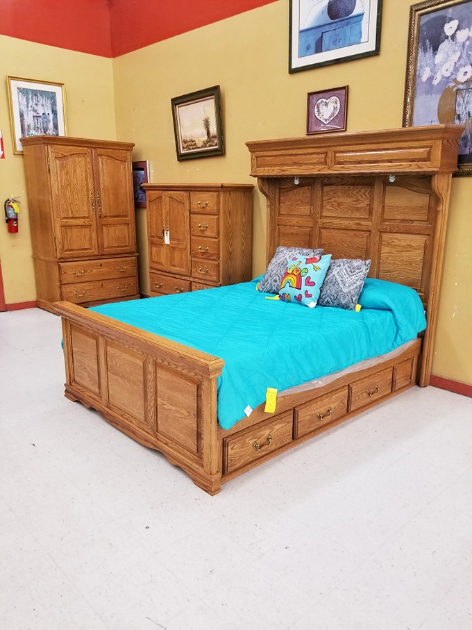 Solid oak bedroom furniture that survived the IKEA revolution stands proud, ready to outlast whatever trendy flat-pack you were considering.