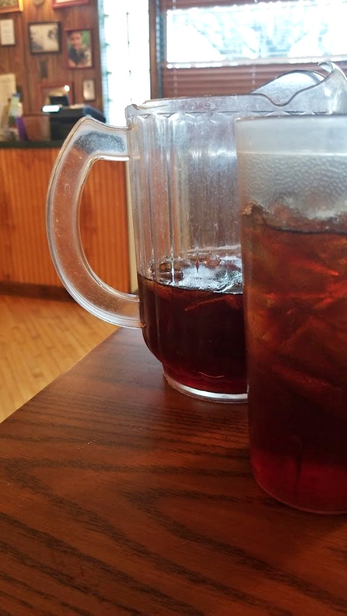 Sweet tea in those classic plastic pitchers &ndash; the unofficial champagne of Appalachia, served without pretense or apology.