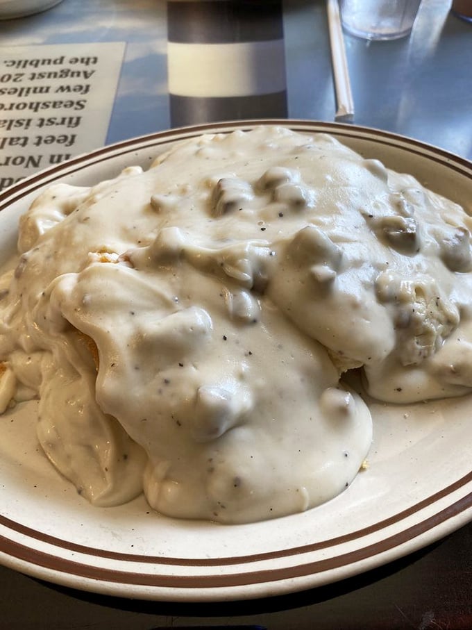 Biscuits and gravy so thick you could practically stand a spoon in it&mdash;this is what Midwestern breakfast dreams are made of.