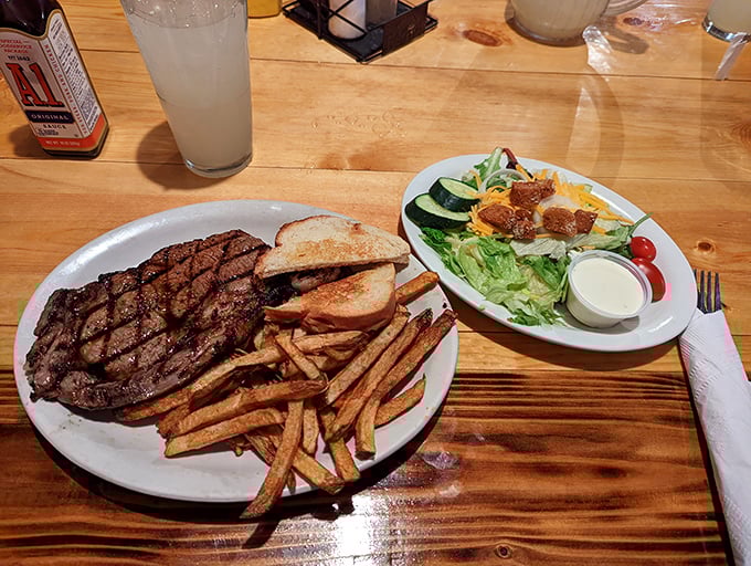That Black Angus sirloin with home-cut fries is the kind of honest plate that makes you wonder why you ever bothered with fancy restaurants.