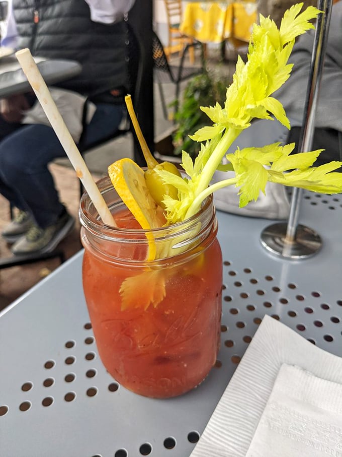 A Bloody Mary that's practically a salad. That celery stalk isn't a garnish&mdash;it's structural support for a meal in a glass.