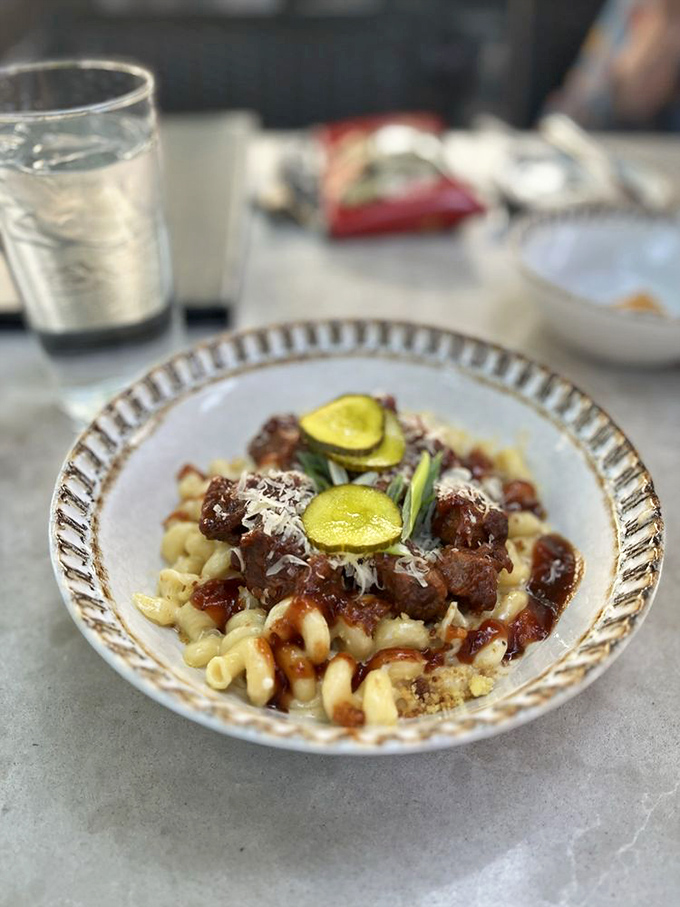 Burnt end mac and cheese&mdash;where Kansas City barbecue tradition meets comfort food in a bowl that might just solve all your problems, at least temporarily.