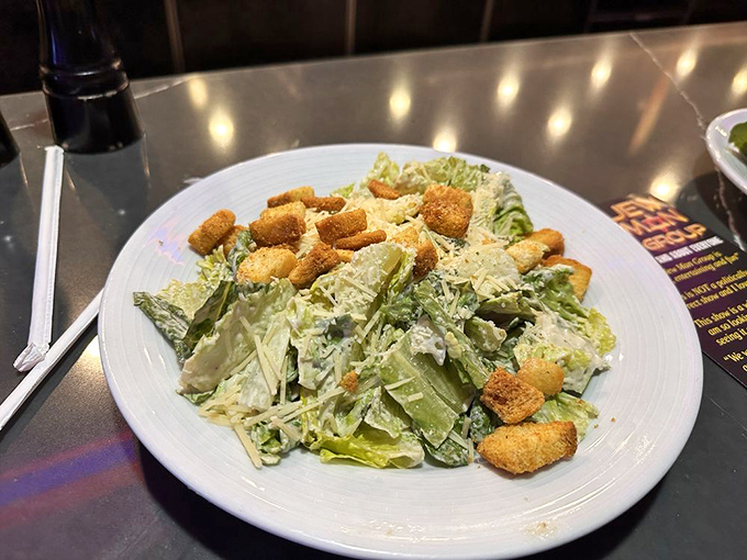 A Caesar salad that Julius himself would cross the Rubicon for&mdash;crisp romaine, perfect dressing, and croutons that crunch like winning chips.