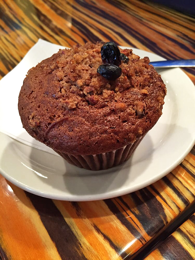 A blueberry muffin that stands tall with confidence. The streusel topping isn't just decoration &ndash; it's the crown this royalty deserves.