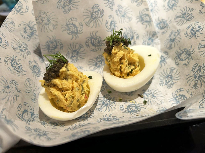 These aren't your grandmother's deviled eggs&mdash;unless your grandmother was a gourmet chef with access to premium caviar and impeccable presentation skills.