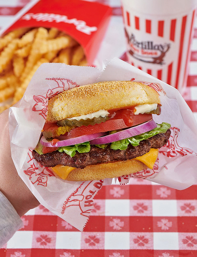 Classic cheeseburger perfection that would make even the most dedicated health guru temporarily abandon their principles. Some temptations are worth it.