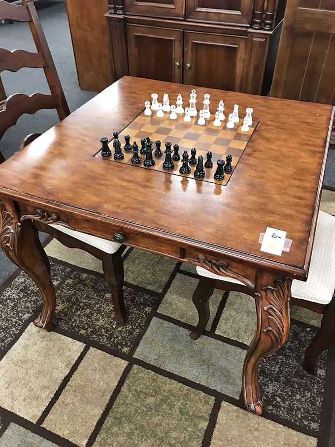 Chess, anyone? This ornate game table isn't just furniture&mdash;it's an invitation to unplug and reconnect with actual human opponents.