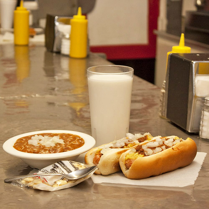 Nothing says "American classic" quite like a chili dog with a side of beans, especially when enjoyed at a counter that's served generations.