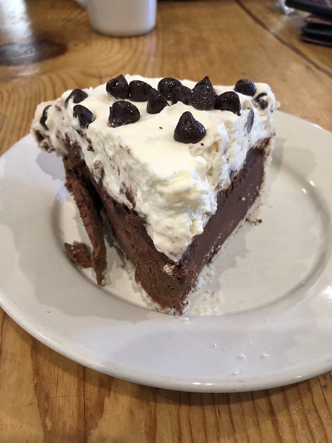 This chocolate cream pie with its cloud of whipped topping is what dreams are made of&mdash;specifically, the dreams you have after watching too many 1950s diner movies.