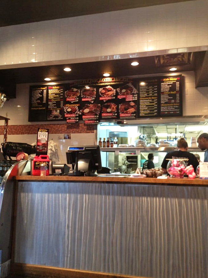 Where barbecue dreams come true. That counter is like the gates of heaven, if heaven smelled like hickory smoke and happiness.