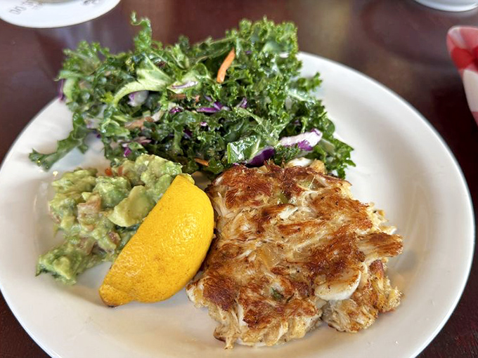 This crab cake doesn't just contain crab&mdash;it celebrates it, with a golden crust that gives way to sweet, delicate meat inside.