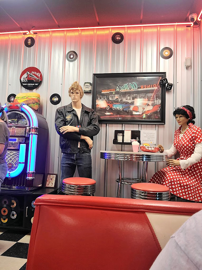 The 1950s weren't just a decade, they were a mood. These life-sized figures stand ready to teach you the hand jive.