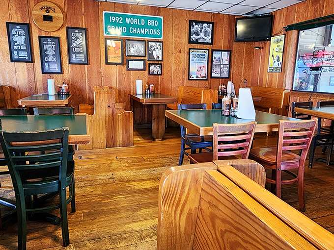 Pull up a chair and stay awhile! This dining area isn't just a place to eat; it's where BBQ memories are made and pants buttons are tested.