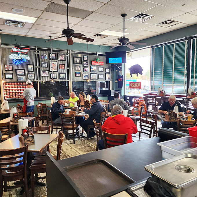 Where barbecue memories are made. The wall of fame silently testifies to decades of smoke-infused excellence.