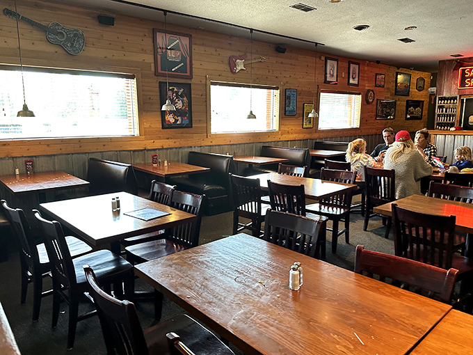 Simple wooden tables and chairs that have witnessed countless "mmms" and "aahs" from patrons experiencing barbecue bliss.