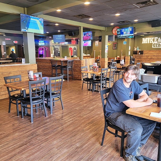 The dining area strikes that perfect balance between "nice enough for a date" and "casual enough that you can lick tzatziki off your fingers."