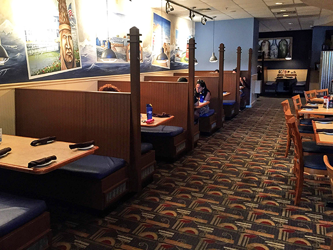 Cozy booths line the dining area, creating intimate spaces for the serious business of barbecue consumption&mdash;each one a potential site for food euphoria.