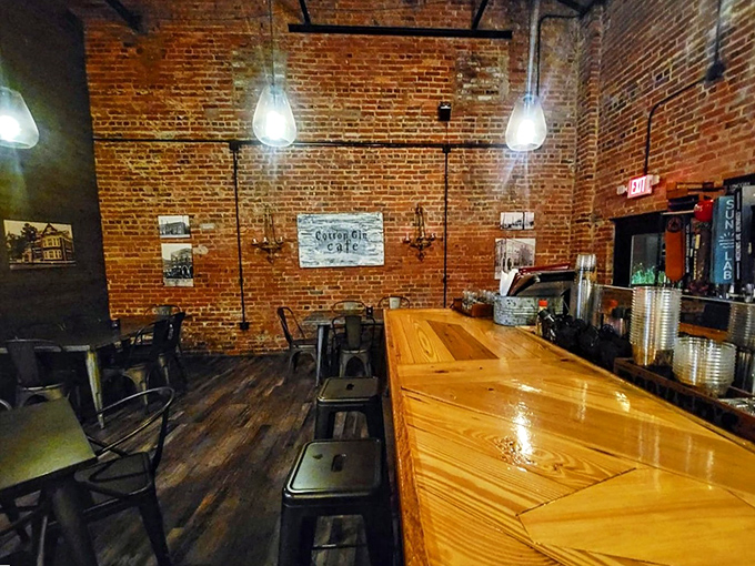 The bar's warm wooden counter and exposed brick walls tell you this place existed long before Instagram told us what cool looks like.