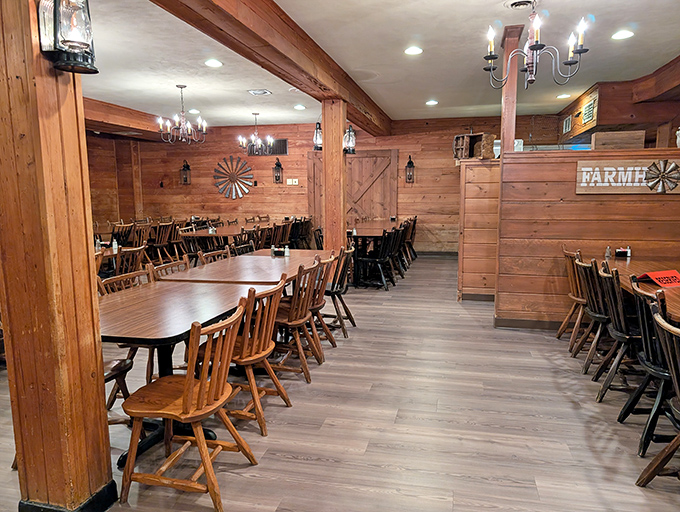 The dining area strikes that perfect balance between "nice enough for a special occasion" and "comfortable enough to lick your fingers."