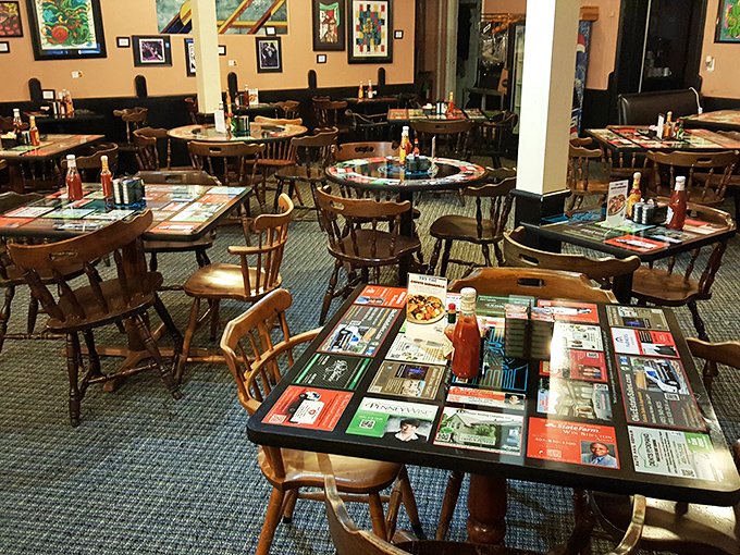 The dining room feels like Oklahoma's living room, with colorful local art and tables that have hosted countless Sunday morning recovery sessions.